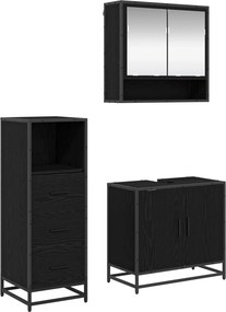 Sada koupelnového nábytku 3 ks Černý dub 65 x 33 x 60 cm 3402446