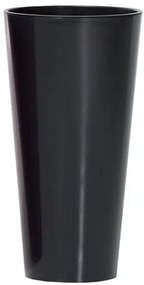 Prosperplast Květináč Tubus Slimmer tmavě šedý lesklý, varianta 15 cm