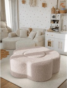 Světle šedé pěnové hřiště 3 ks z materiálu bouclé výška 27 cm 88x90 cm – Meowbaby