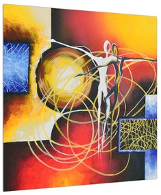 Abstraktní obraz tanečníků (50x50 cm)