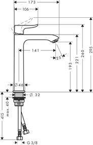 Hansgrohe Metris New, páková umyvadlová baterie 200, chromová, 31185000