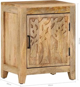 Noční stolek 40 x 30 x 50 cm masivní mangovníkové dřevo 320811