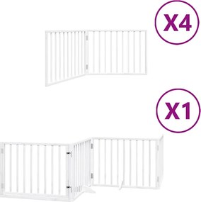 Zábrana pro psy s dvířky skládací 12 panelů bílá 960 cm topol 3155564
