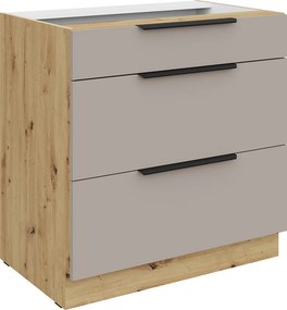 ARIA li | dolní skříňka 80 D 3S zásuvková | 80 cm | PREMIUM BOX | artisan/béžová