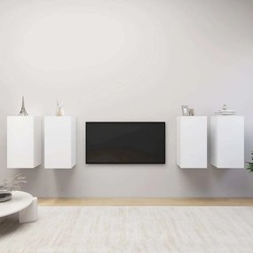 vidaXL TV skříňky 4 ks 30,5 x 30 x 60 cm kompozitní dřevo [3079160] Barva: Bílá