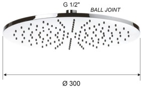 Sapho Sapho, Hlavová sprcha, průměr 300mm, bílá mat, SF414
