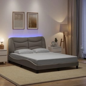 Rám postele s LED bez matrace Hvar Taupe 120x200 cm Látka 3213694