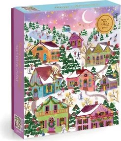 GALISON Fóliové puzzle Joy Laforme Zasněžená vesnice / 1000 dílků / od