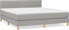 Box spring postel s matrací světle šedá 180 x 200 cm textil 3140713