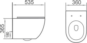 Mexen Lena 2.0 WC mísa Rimless se sklápěcí slim sedátkem, duroplast, bílý lesk - 3022L4000
