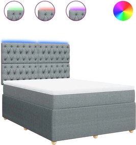 Box spring postel s matrací světle šedá 160 x 200 cm textil 3294414