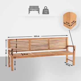 Teaková lavice Halden 220 cm