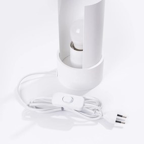 Stolní lampa Flash, 1x bílé kovové stínítko