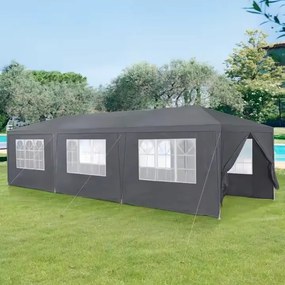 Zahradní stan / Pavilon 3 x 9 m – Ideální pro oslavy a zahradní párty Šedá