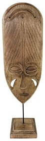 Dekorativná vyřezávaná maska Lumba z mangového dřeva - 58cm