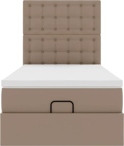 Osmanský postel s matrací cappuccino 100x200cm umělá kůže 3312990