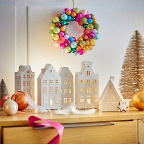 X-MAS Věnec ze skleněných vánočních koulí 25 cm
