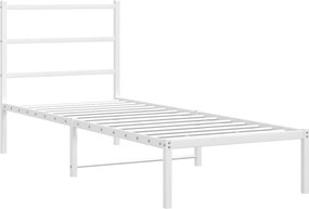 vidaXL Kovový rám postele s čelem 80 x 200 cm [355405] Barva: Bílá