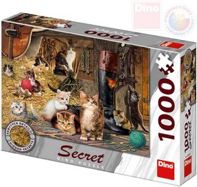 DINO Puzzle 1000 dílků Kočičky skrytá tajemství 66x47cm skládačka v krabici dn532656