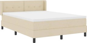 Postel s boxspringem s čelo Krémová 200 x 160 cm textil 3341116