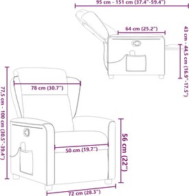vidaXL Masážní polohovací křeslo textil [4015587] Barva: tmavě hnědá