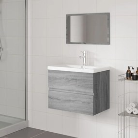 vidaXL Set koupelnového nábytku dřevotříska [3071586] Barva: šedá sonoma