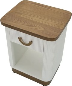 Noční stolek Tolosa 48 cm bílý/jasan