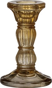 Svícen na klasickou svíčku Litus skleněný 10,5 cm hnědý