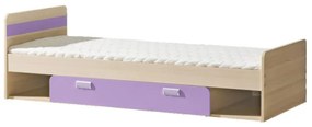 Jednolůžková postel 80 cm Lavendon L13 (s roštem) (fialová). 605096