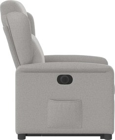 Elektrické zvedací polohovací křeslo obláčkově šedé textil 3303163