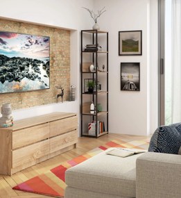 Regál Barna 50 cm dub sonoma/černý