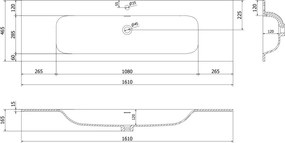 Mexen Orio, koupelnová skříňka 160 cm s umyvadlem Vela, 2 zásuvky, bílá lesklá, 91A10-16047-2-BFF00-W23M00
