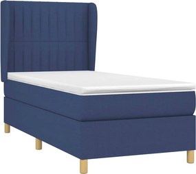 Box spring postel s matrací modrá 80x200 cm textil 3128643