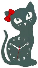 Nástěnné hodiny Cat šedé