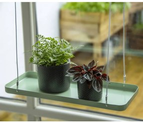 Esschert Design Závěsný podnos na rostliny obdélníkový zelený S