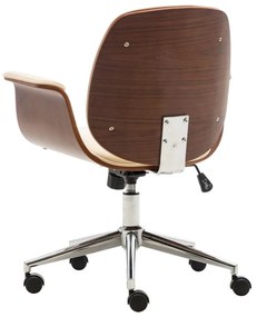 Petromila Kancelářská židle krémová ohýbané dřevo a umělá kůže