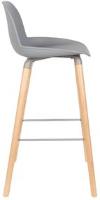 Světle šedá plastová barová židle ZUIVER ALBERT KUIP 75 cm