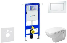Geberit Duofix - Modul pro závěsné WC s tlačítkem Sigma30, bílá/lesklý chrom + Duravit D-Code - WC a sedátko, Rimless, SoftClose 111.355.00.5 NH5