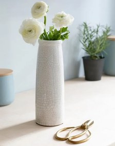 Garden Trading Keramická váza Ravello Bottle White 25 cm, bílá barva, keramika