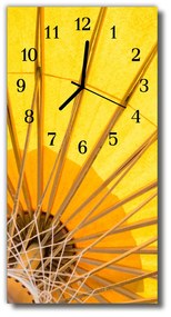 Skleněné hodiny vertikální Žlutý deštník