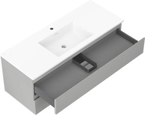 Mexen Orio, koupelnová skříňka 120 cm s umyvadlem Otis, 2 zásuvky, šedá matná/bílá matná, 91A10-12047-2-BFF62-W18M01