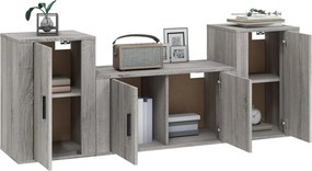 3dílný set TV skříněk šedý sonoma kompozitní dřevo 3188508