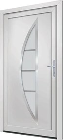 vidaXL Vchodové dveře antracitové 88 x 200 cm PVC [3187867] Barva: bílá zvenku / bílá uvnitř
