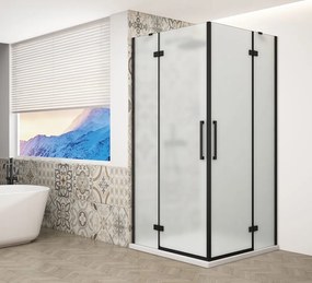 Gelco Trinity Black čtvercový sprchový kout 100 x 100 x 200 cm otevírací černá sklo matné GT2210-10M-B