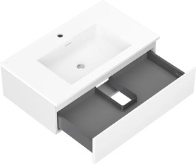 Mexen Orio, koupelnová skříňka 80 cm s umyvadlem Otis, 1 zásuvka, bílá matná, 91A10-08023-1-BF01-W18M01