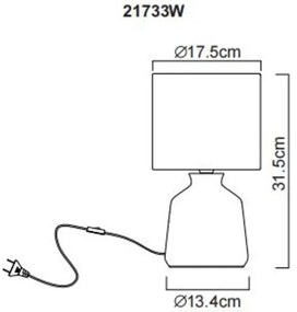 Globo 21733W - Stolní lampa RELA 1xE14/40W/230V