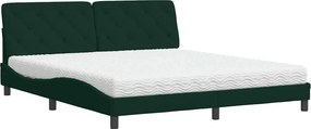 Postel s matrací tmavě zelená 180 x 200 cm samet 3208673