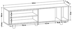 TV stolek Rosmar 160 cm dub/bílý