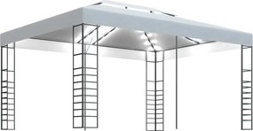 Altán se světelnými LED řetězy 4 x 3 x 2,7 m bílý 3070307