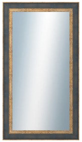 DANTIK - Zarámované zrcadlo - rozměr s rámem cca 50x90 cm z lišty ZVRATNÁ modrozlatá plast (3068)